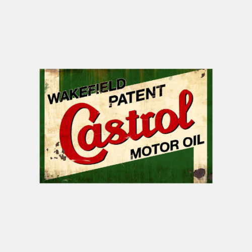 Castrol Wakefield Patent Tin Sign - Mildura Holden Motor Museum
