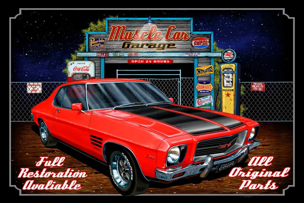 Holden HQ 2 Door GTS Monaro Muscle Car Garage Tin Sign - Mildura Holden ...