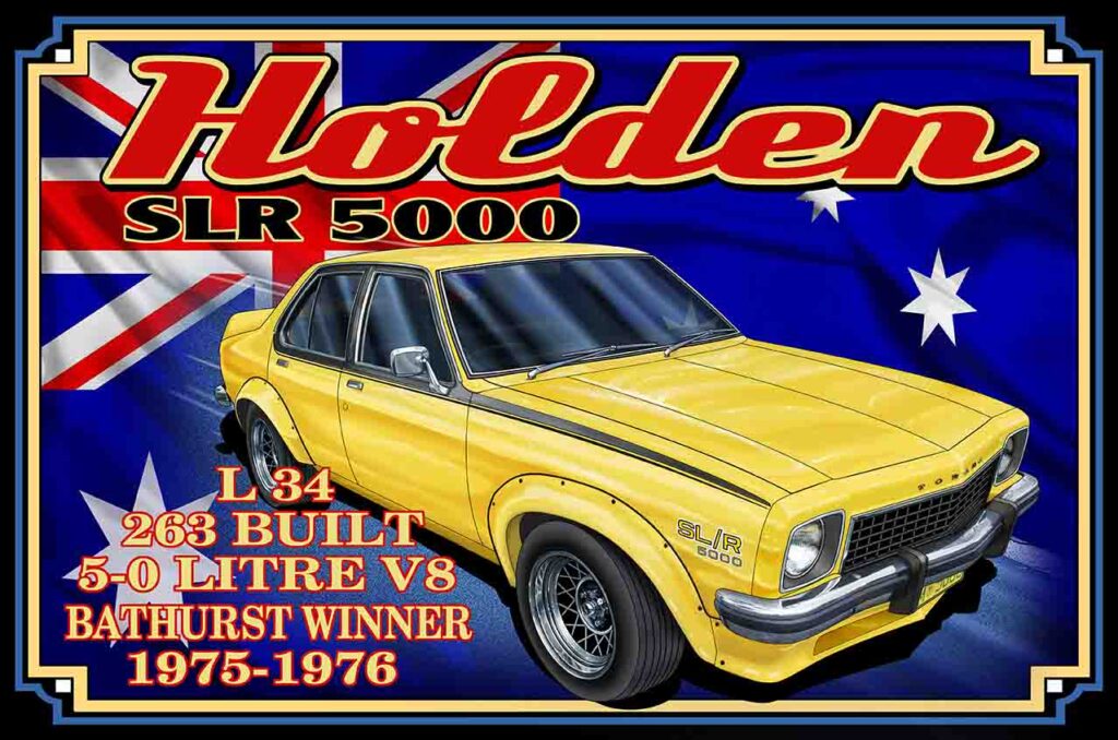 Holden Torana SL/R 5000 Australia Flag Tin Sign - Mildura Holden Motor ...