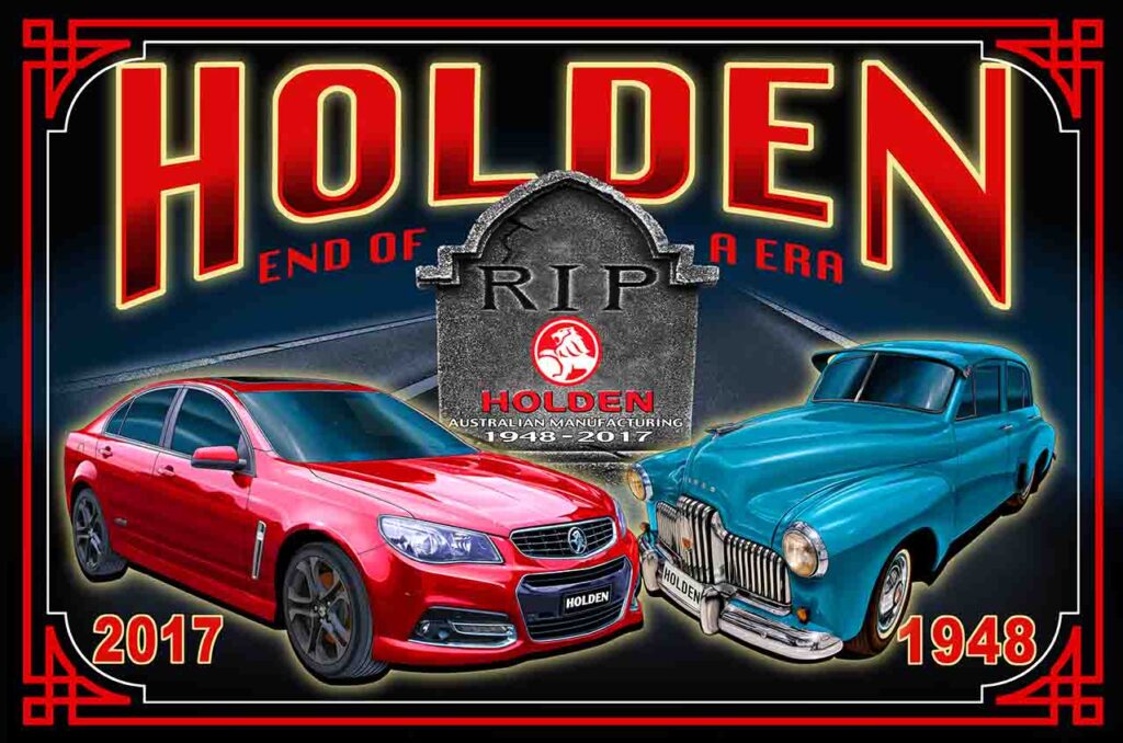 First and Last Holden End of an Era Tin Sign - Mildura Holden Motor Museum