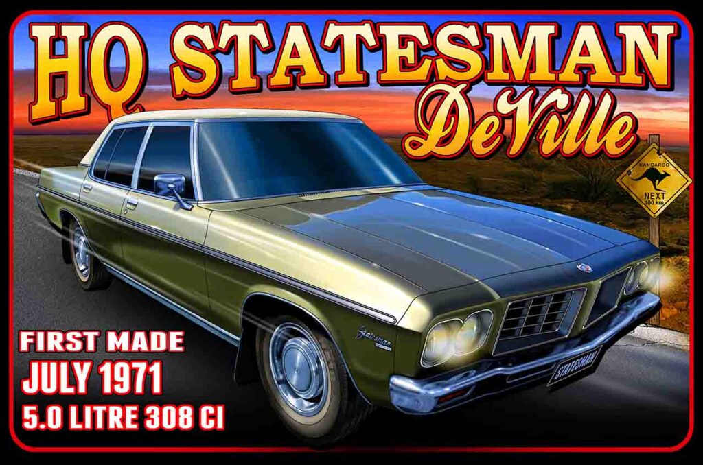 Holden HQ Statesman Deville Outback Tin Sign - Mildura Holden Motor Museum