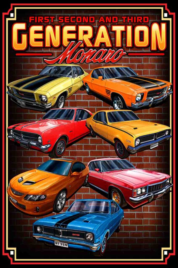 Holden First Second and Third Generation Monaro Brick with 7 cars Tin ...